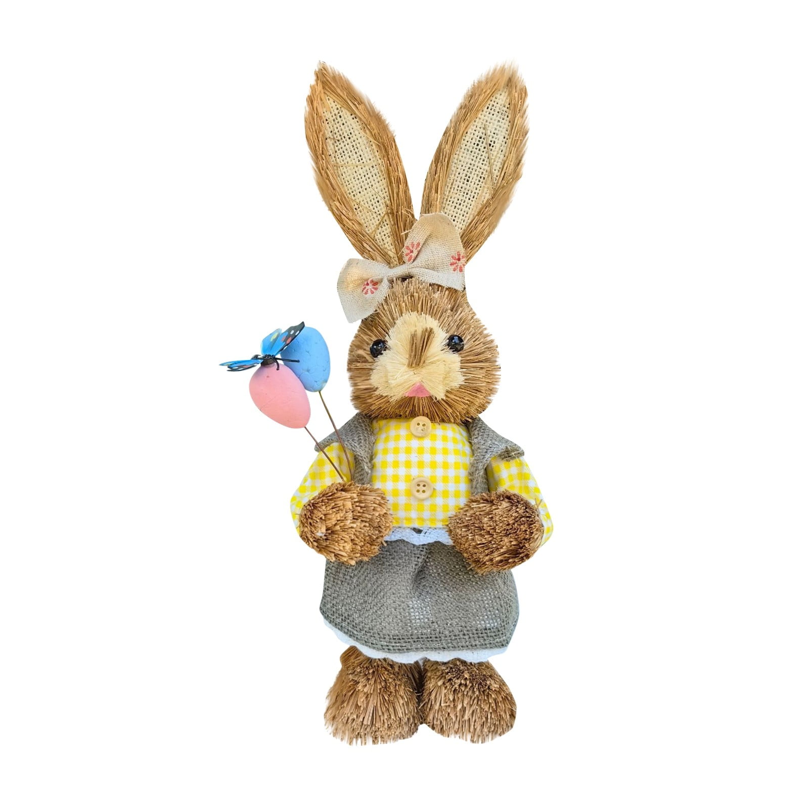 35Cm Simulation Rush Easter Bunny Decorative Ornament, Garden ...