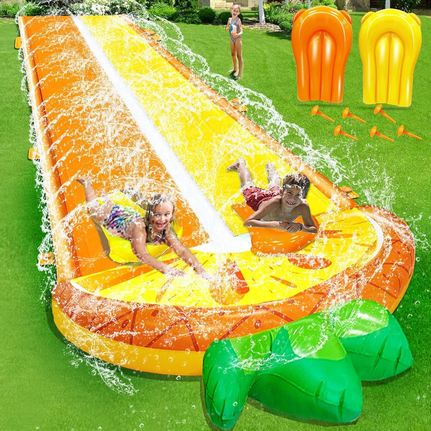 Huge Slip and Water Slide with Sprinkler, Heavy Duty Lawn Waterslide ...