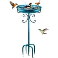 35In Metal Bird Bath for Outside, Vintage Freestanding Birdbaths ...
