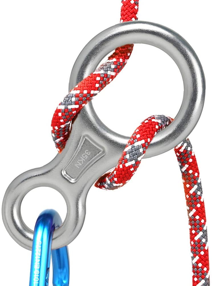 35KN Aluminum Climb Figure 8 Descender Rigging Plate Rappel Gear Rock ...