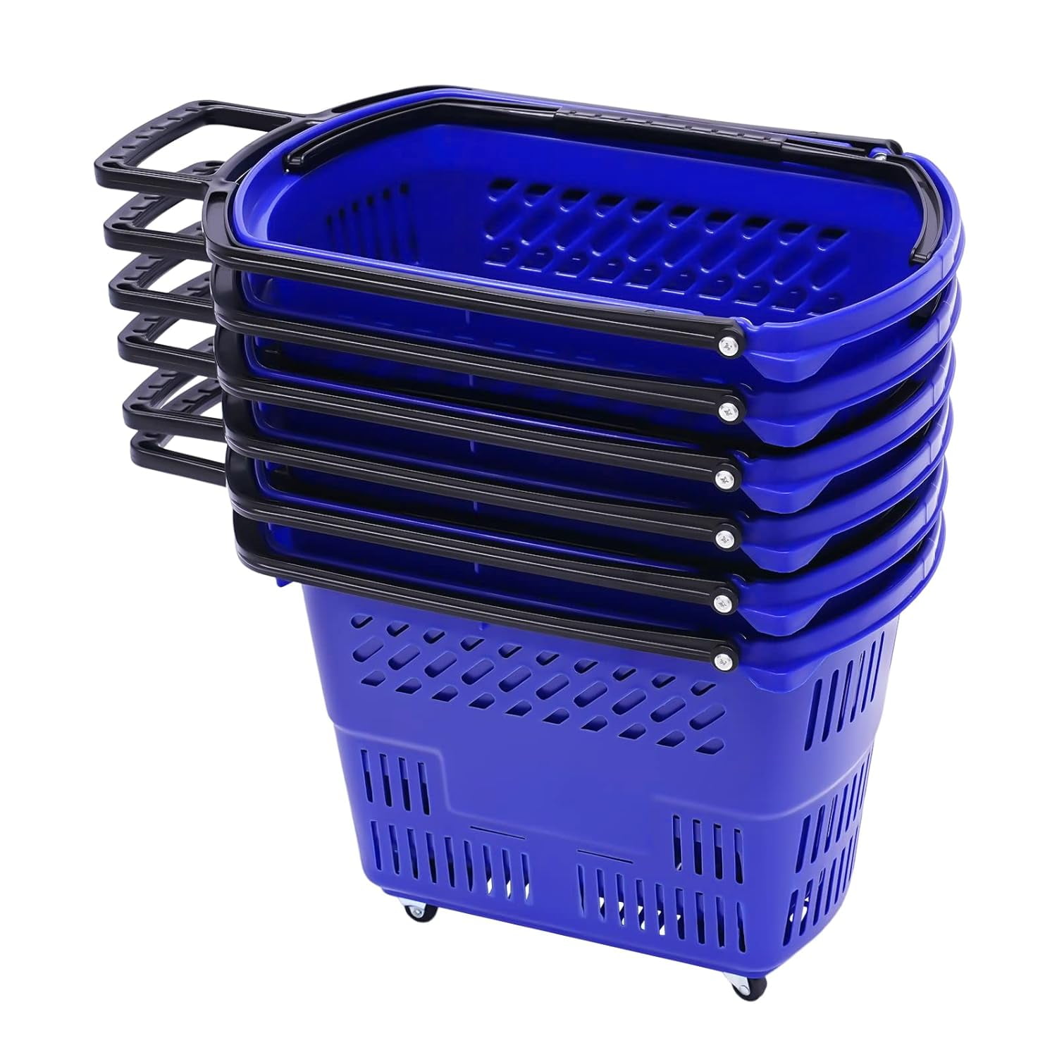 35L 6PCS Shopping Carts, Shopping Baskets with Handles & Wheels ...