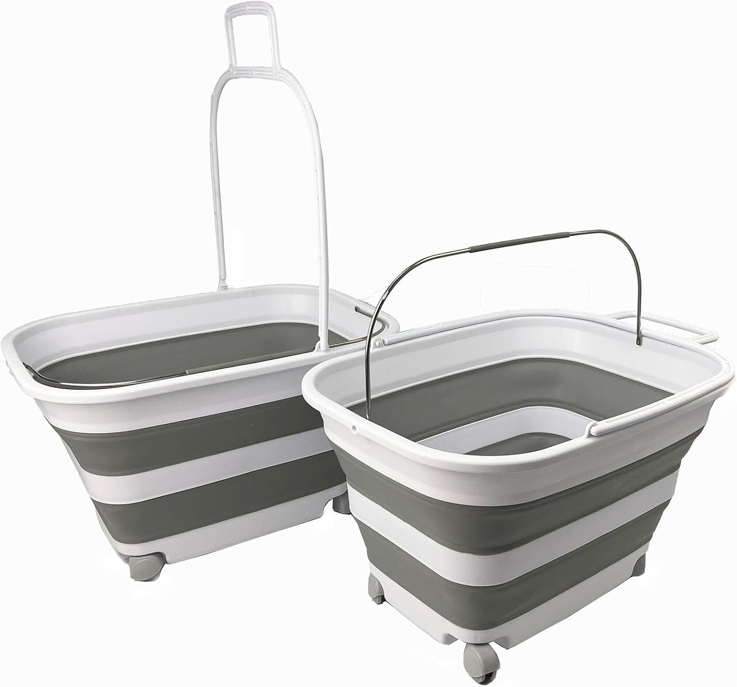 35L (9.24 Gallons) Collapsible Plastic Laundry Basket with Handle and ...