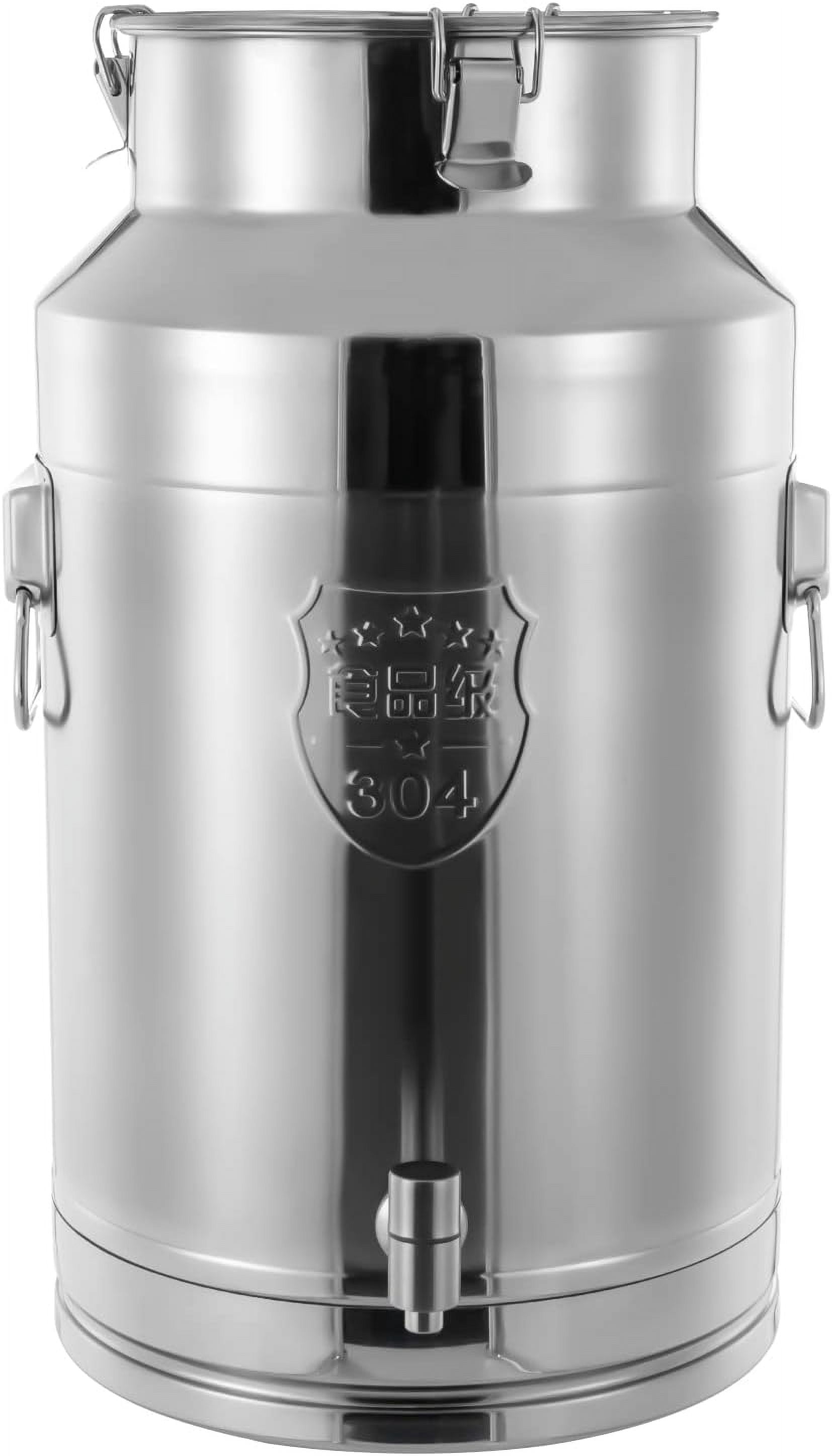 35L/9.3gal Milk Can with Spigot - 304 Stainless Steel Water Dispenser ...