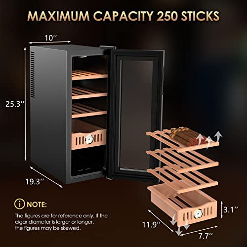 35L Electric Cigar Humidors Cooler Cabinet with Spanish Cedar Sheet ...