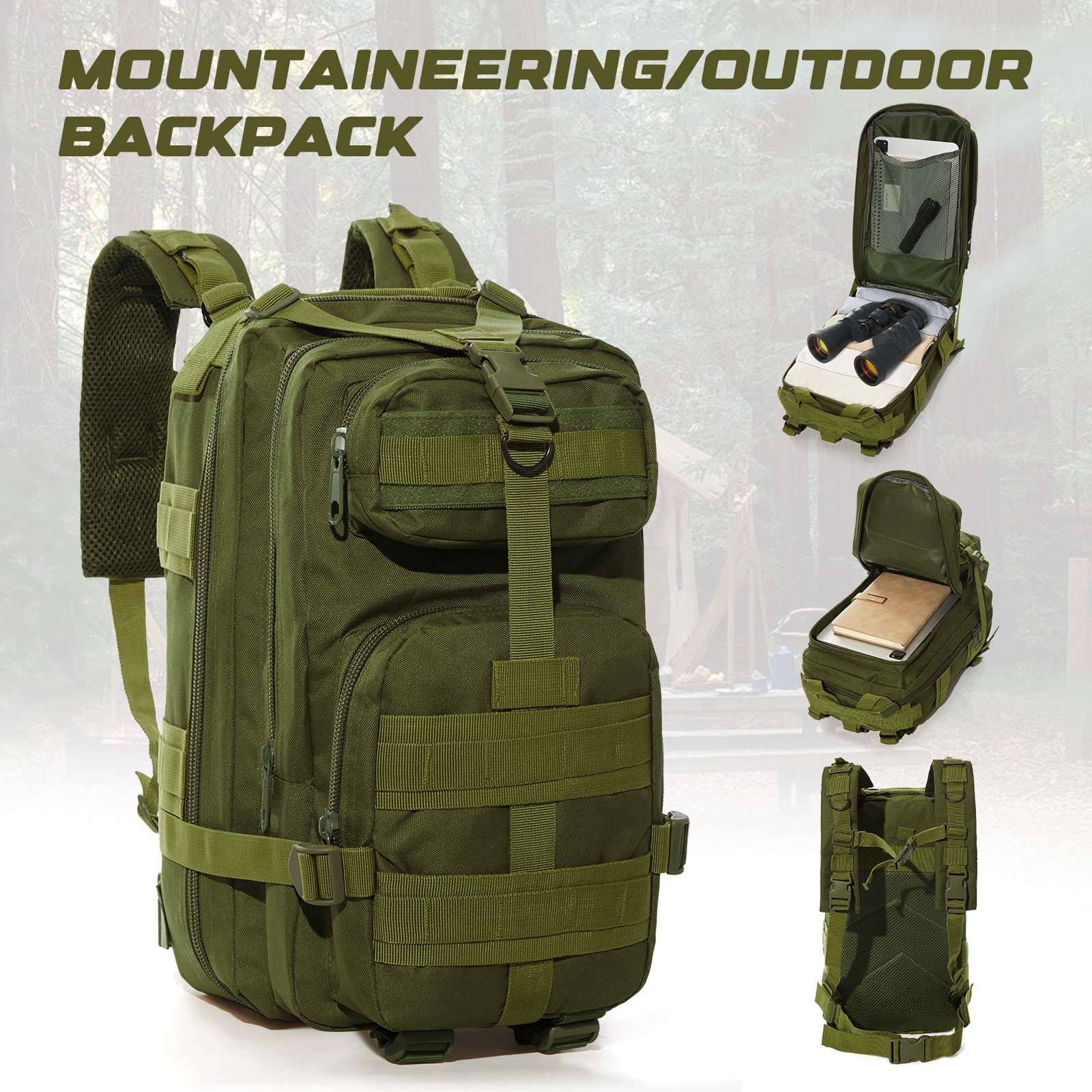 35L Outdoor Hiking Travel Backpack Camping & Climbing Backpack Army ...