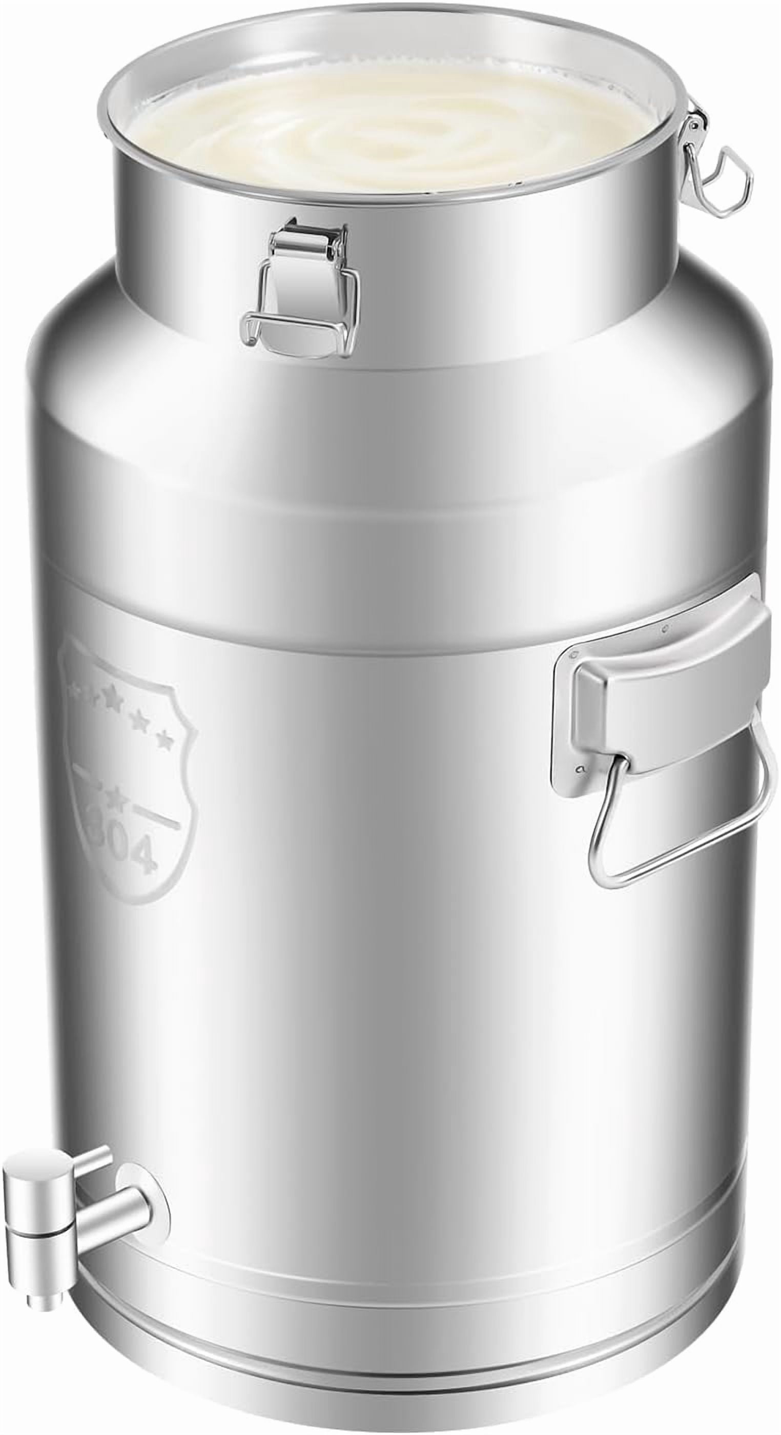 35L Stainless Steel Milk Can with Spigot, 9.25 Gallon Water Beverage ...