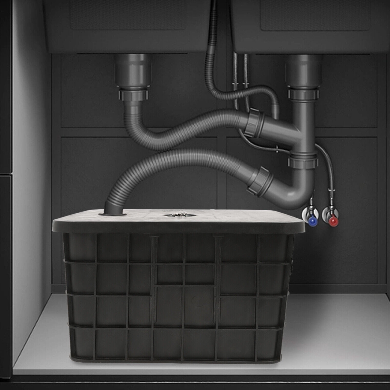 35L Upper Inlet Commercial Grease Trap, 7-Stage filtration 264.12Gal/h ...