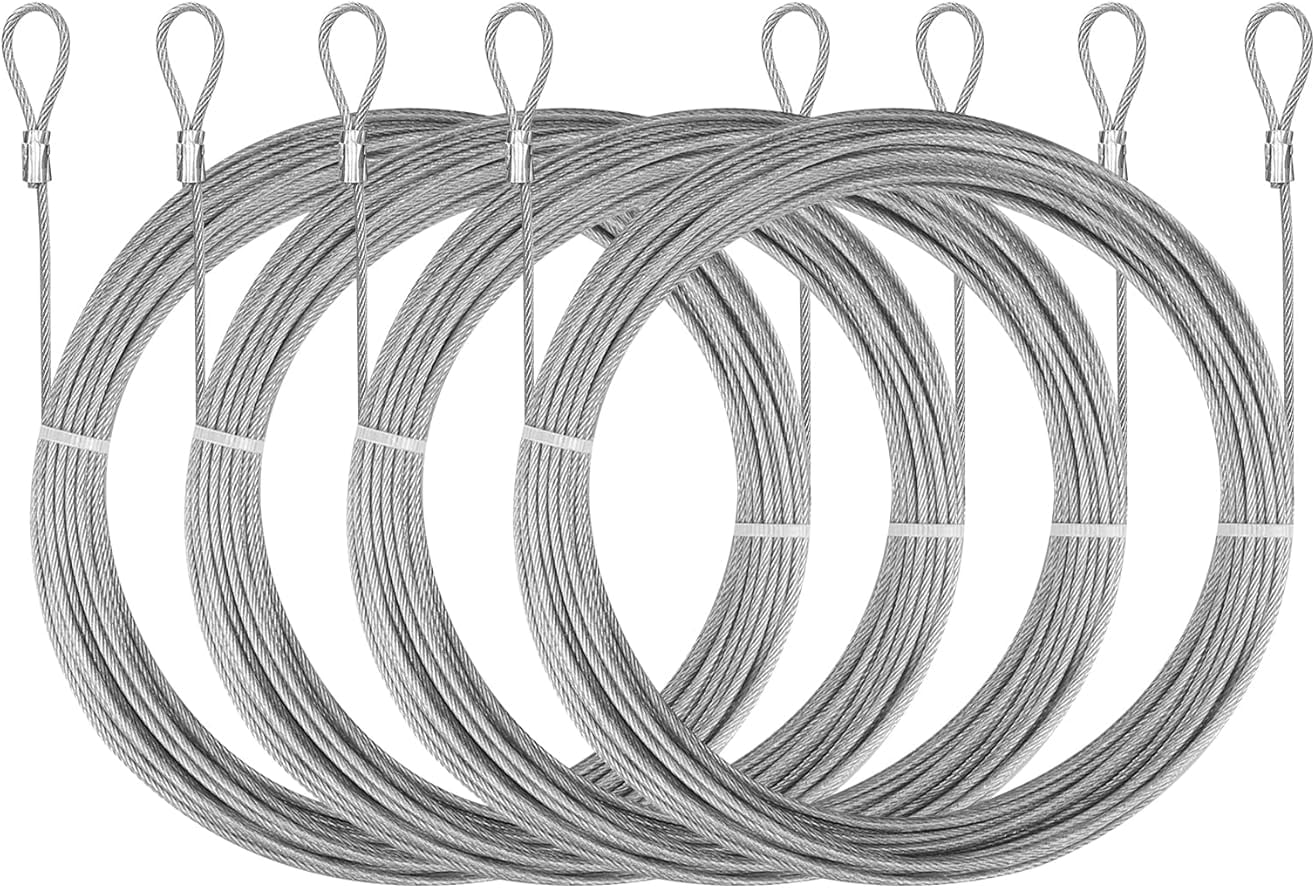 35M/3mm Garden Wire Rope Kit with Turnbuckles, Wire Tensioner, Crimping ...