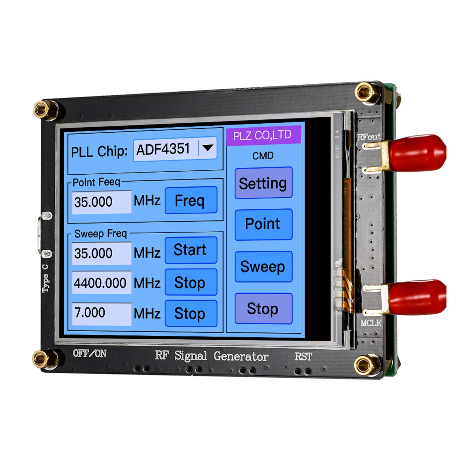 35M-4.4G Signal Generator Frequency Counter PLL Sweep Signal Source ...