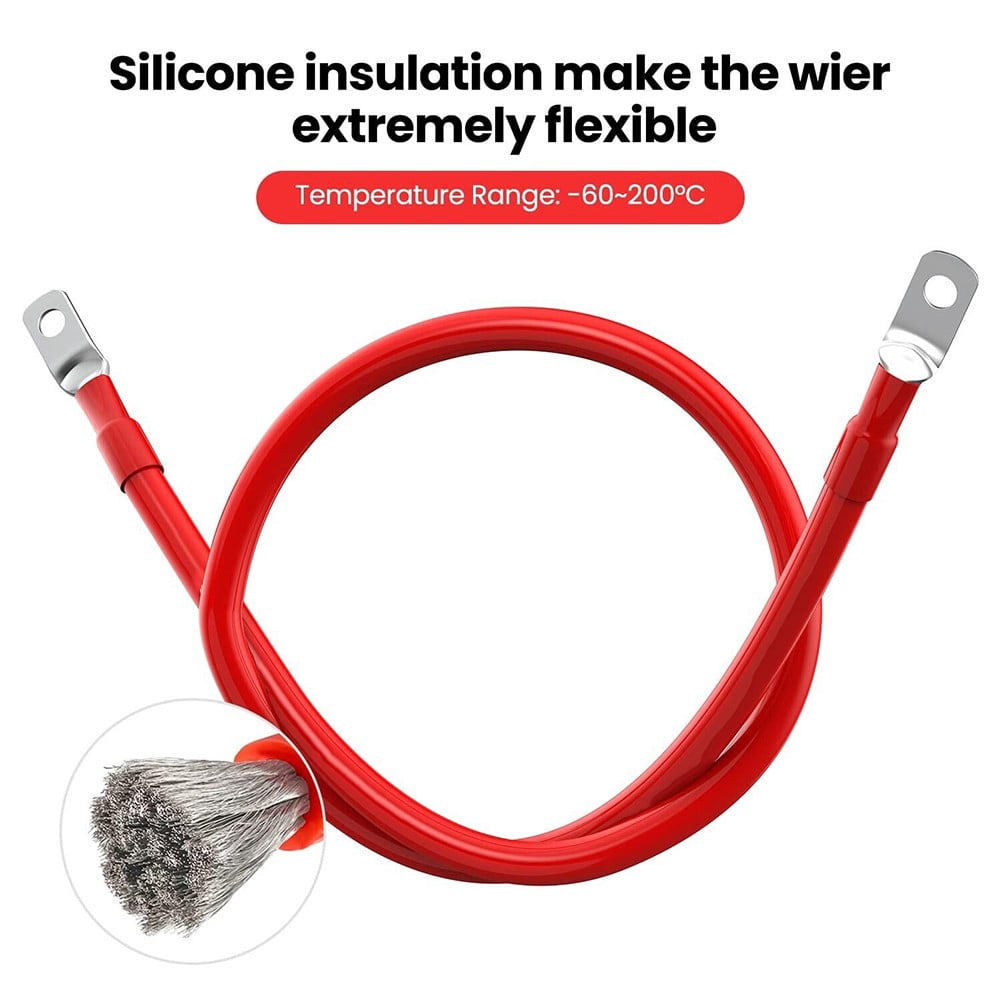 35Mm² 50Cm Car Copper Battery Cable 2Wag 12V With M10 Ring Terminals ...