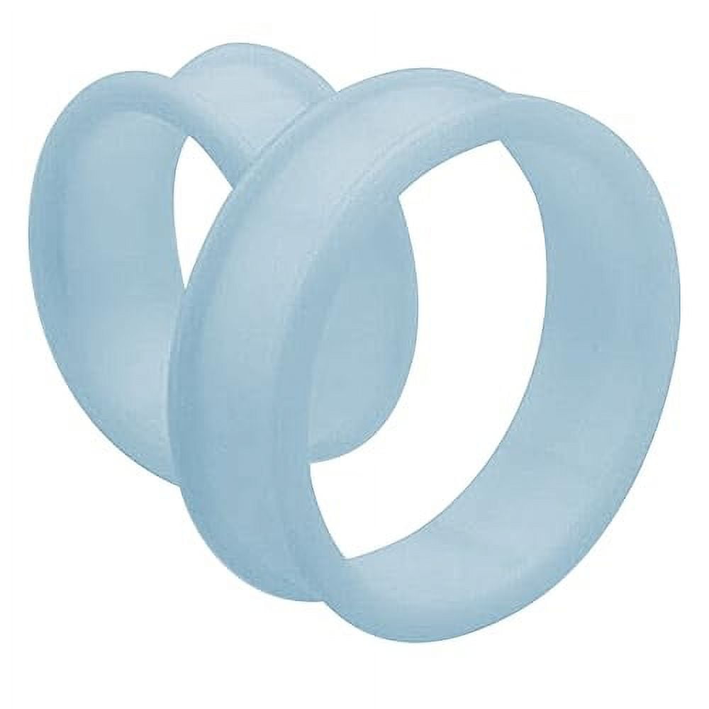 35Mm Baby Blue Soft Silicone Double Flared Ear Plugs Tunnels Stretcher ...
