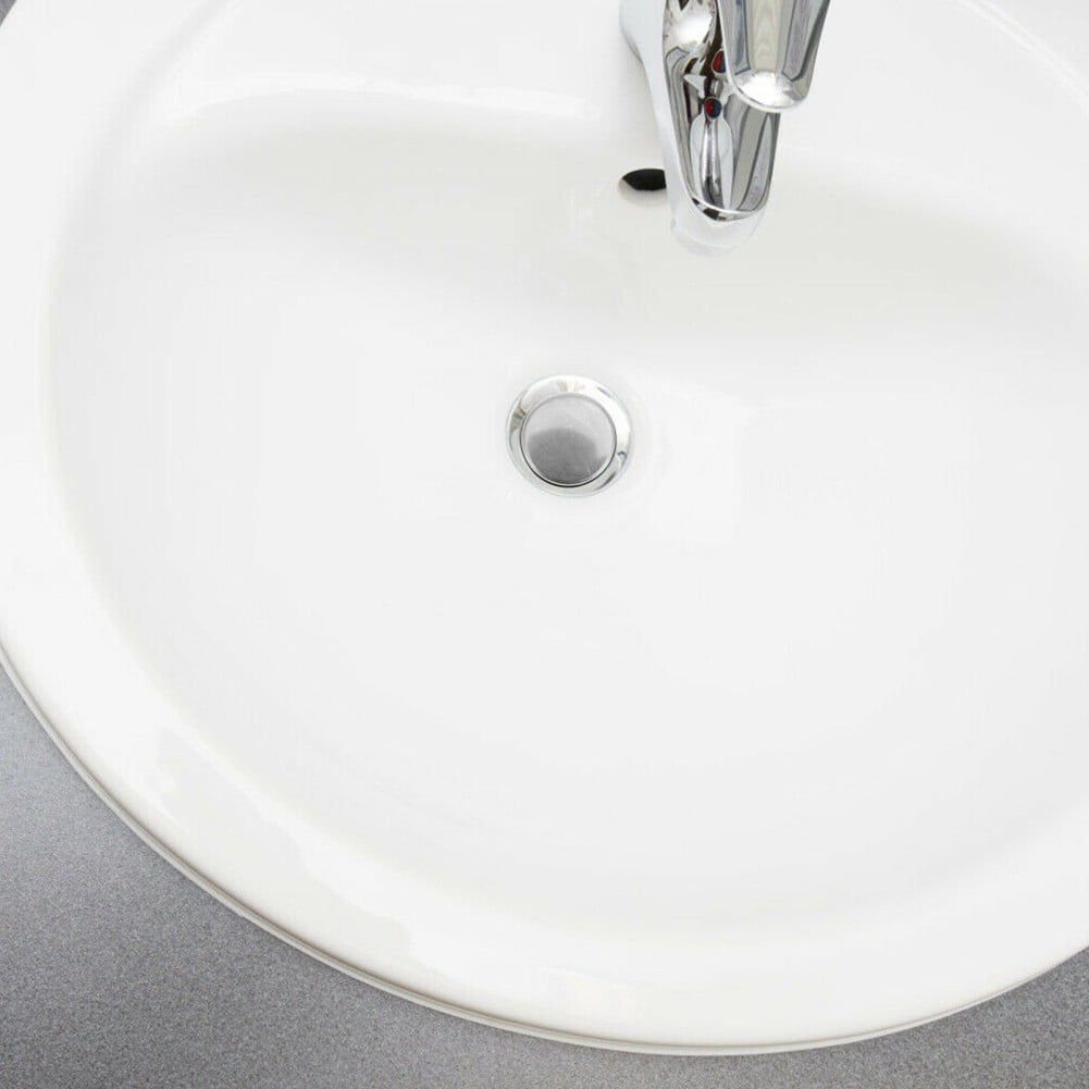 35Mm Sink Bath Basin Waste Easy Click Clack Plug Push Stainless Steel ...