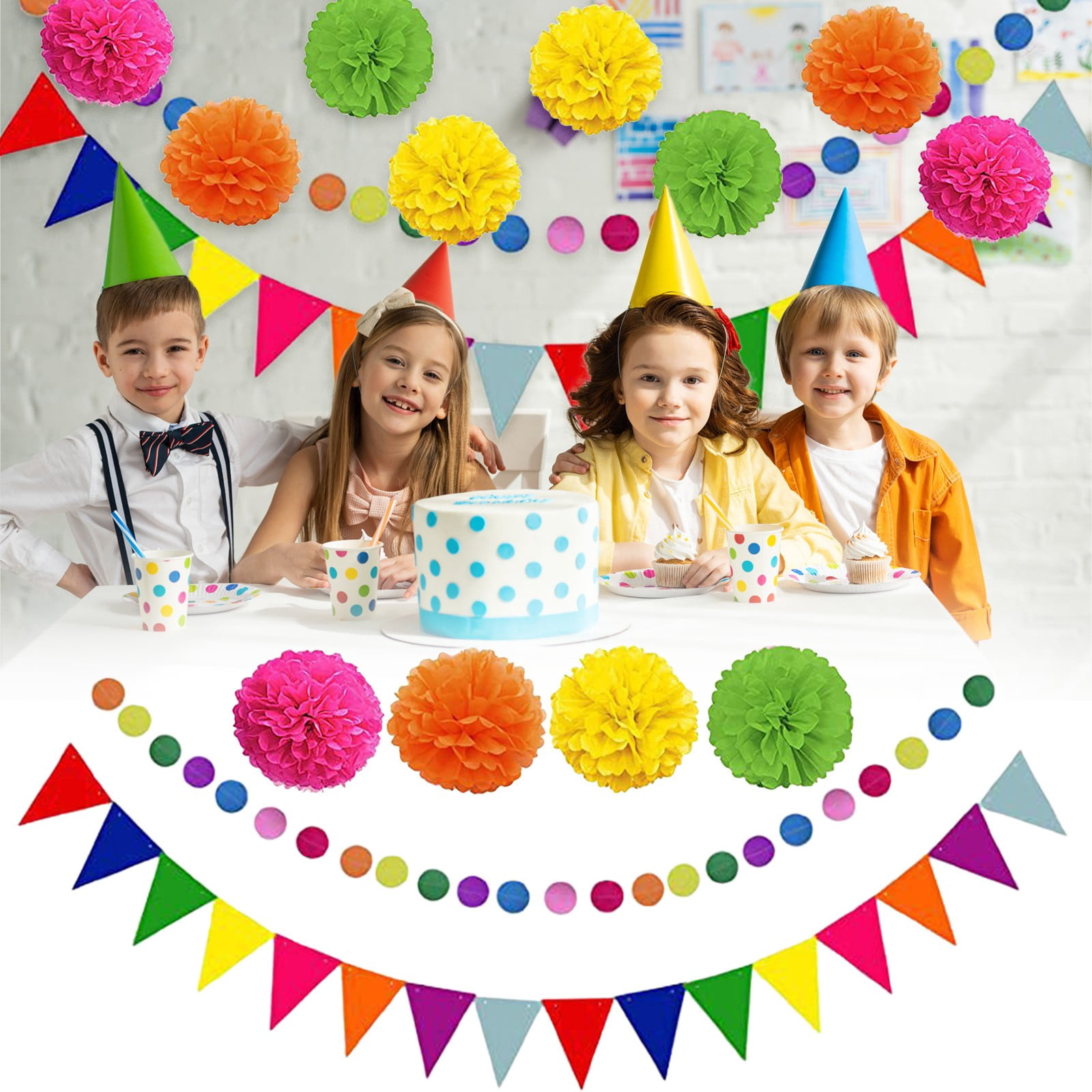 35PCS Fiesta Paper Fan Party Decorations Set - Cinco De Mayo Pom Poms ...