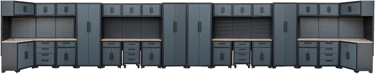 35PCS Garage Cabinets and Storage System Corner Workshop Set with ...