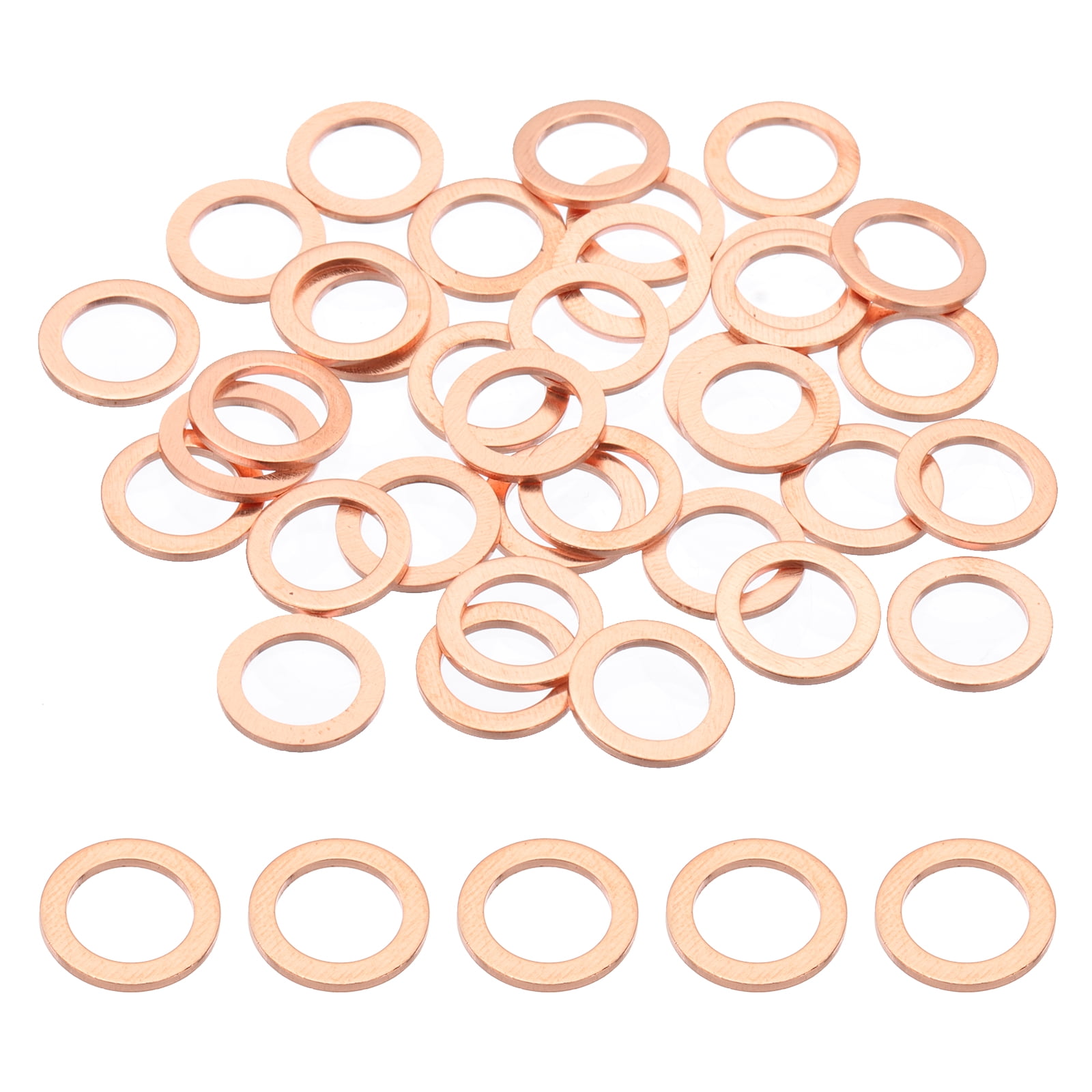 35PCS M8 Copper Washers, M8x12x1mm Copper Crush Washer Metric Flat ...