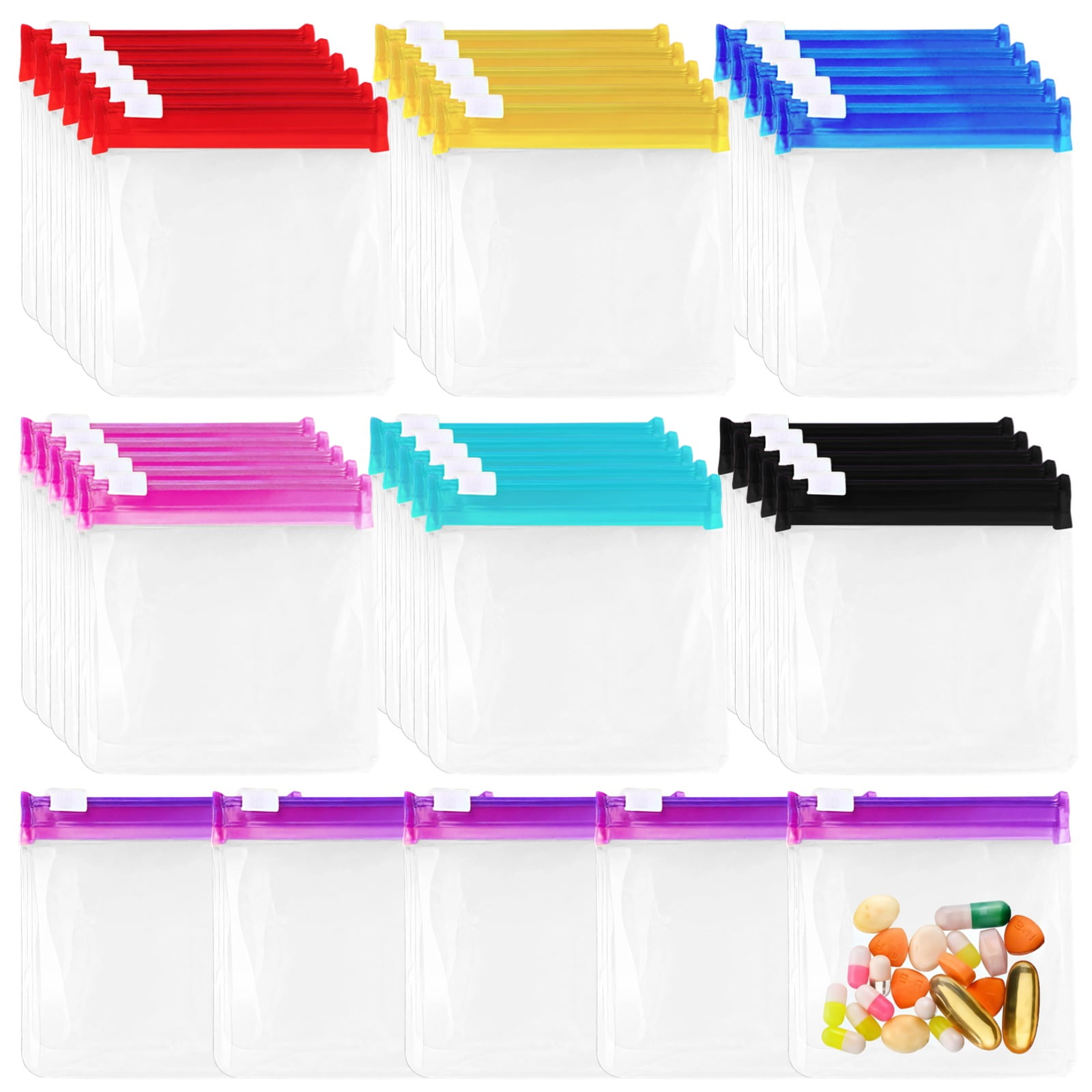 35PCS Pill Pouch Bags, Small Ziplock Bags for Pills, Reusable Medicine ...