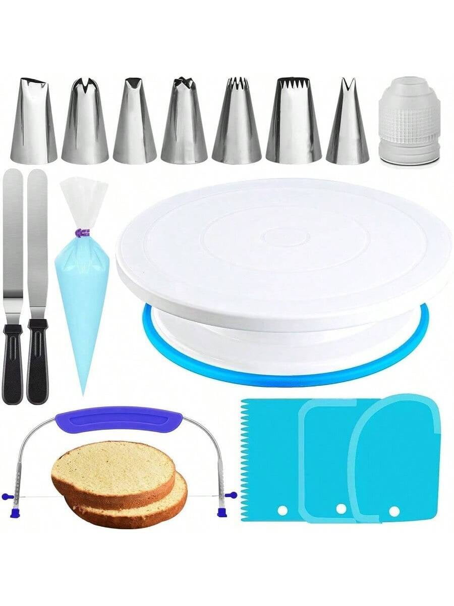 35PCs Cake Turntable And Leveler - Rotating Cake Stand With Non Slip ...