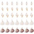 35Pcs 5 Styles Mixed Shell Copper Wire Wrapped Pendants Shell Charms ...