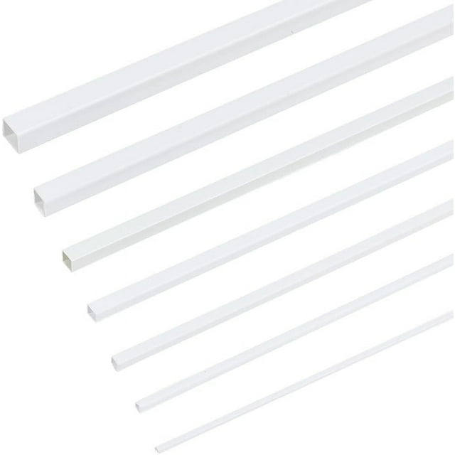 35Pcs 7 Styles ABS Plastic Square Tube 2/3/4/5/6/8/10mm White Plastic ...
