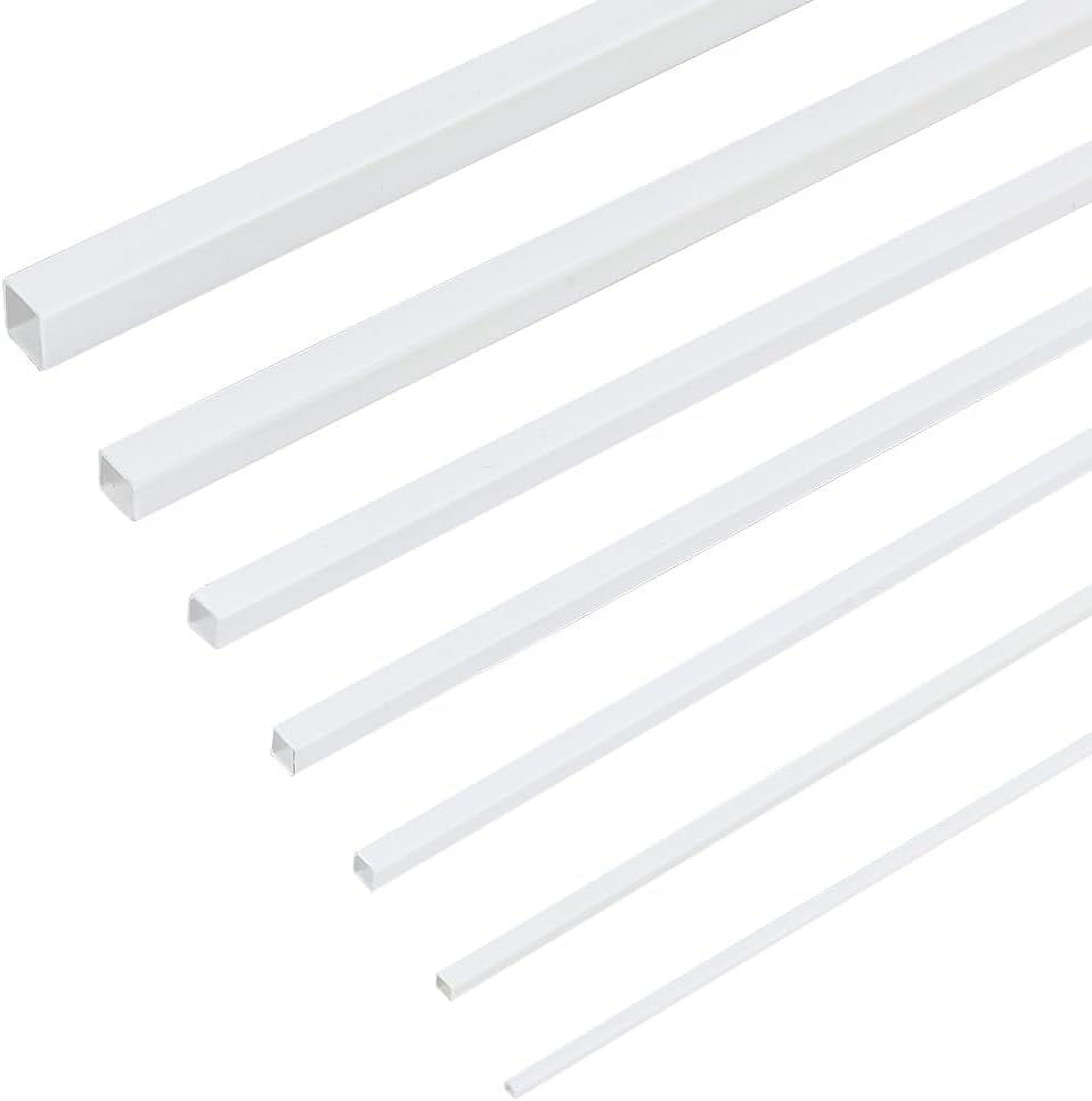 35Pcs 7 Styles ABS Plastic Square Tube 2/3/4/5/6/8/10mm White Plastic ...