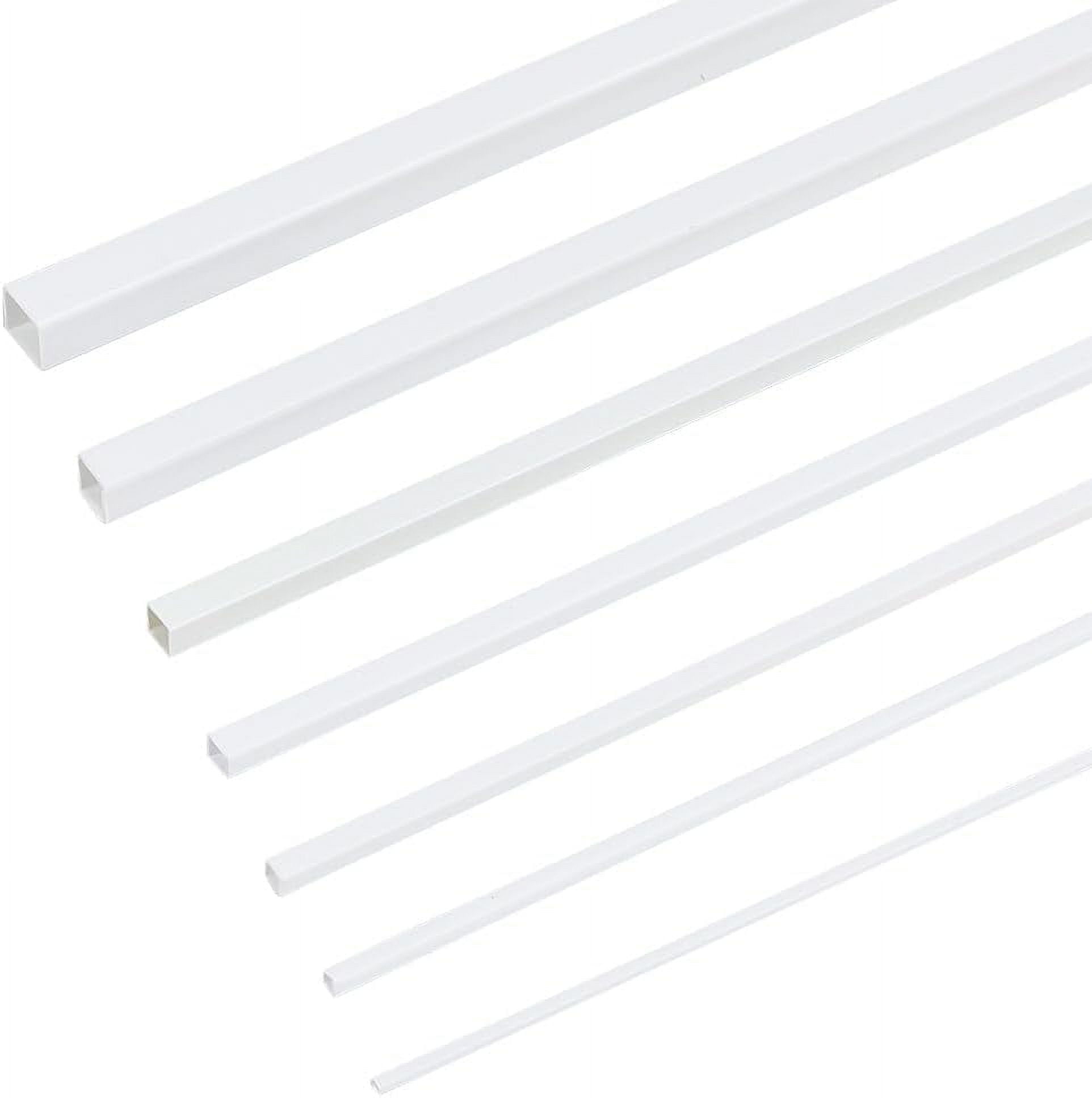 35Pcs 7 Styles Plastic Square Tube 2/3/4/5/6/8/10mm White Plastic ...