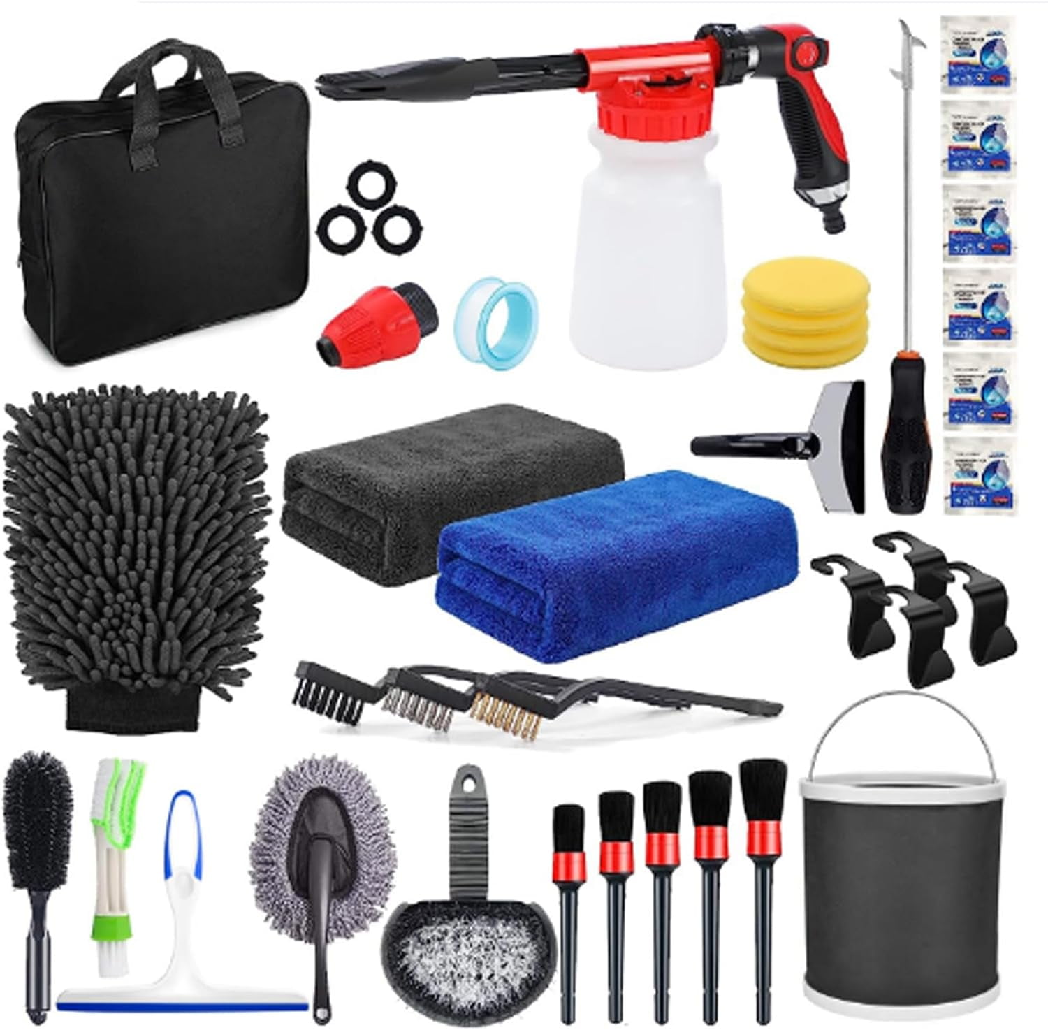 35Pcs Car Detailing Kit Car Cleaning Kit with Foam Gun Sprayer Car Wash ...