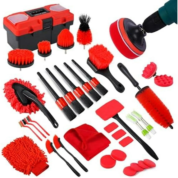 35Pcs Car Detailing Kit, Car Cleaning Kit with Windshield Cleaning Tool ...