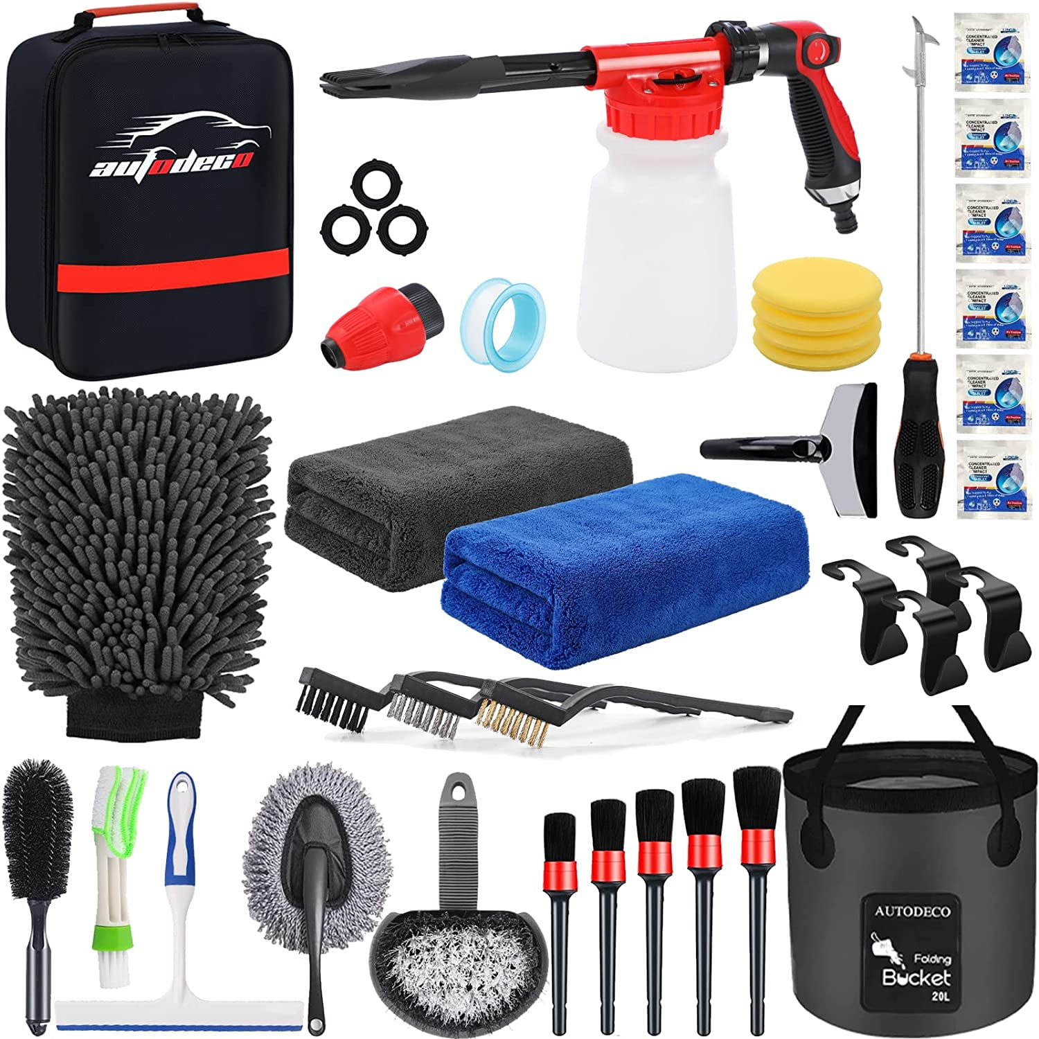 35Pcs Car Wash Detailing Kit Cleaning Kits with Foam Gun Sprayer ...