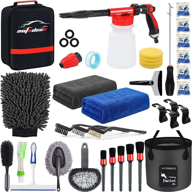 35Pcs Car Wash Detailing Kit Cleaning Kits with Foam Gun Sprayer ...
