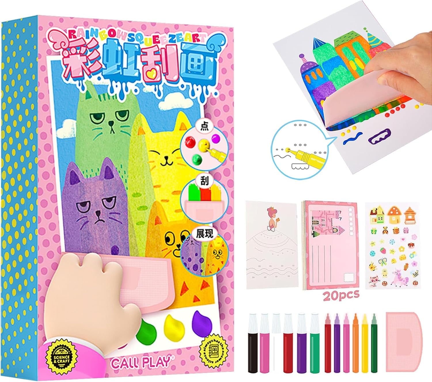 35Pcs DIY Rainbow Scratch Art,Rainbow Scratch Paper Set, Childrens ...