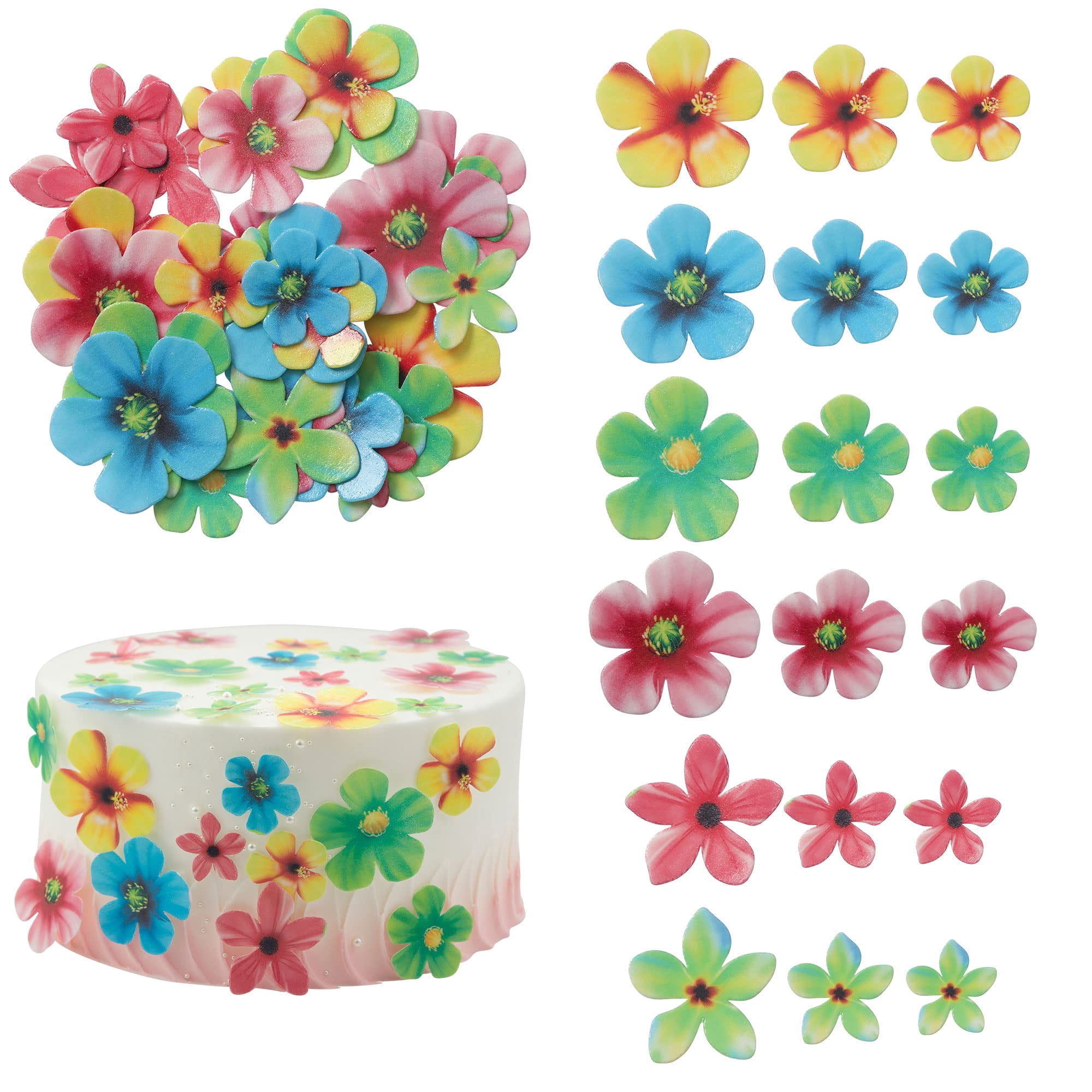 35Pcs Edible Flowers Cake Decorations Beautiful Cupcake Toppers for ...