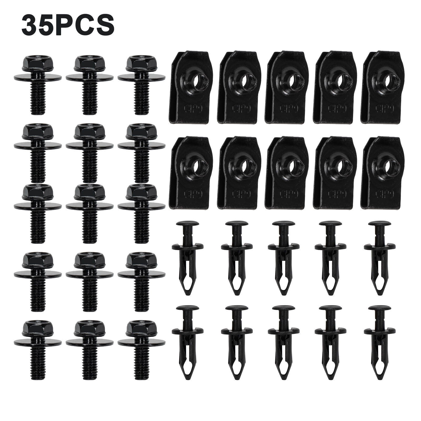 35Pcs Engine Under Cover Splash Shield Guard Body M6 Bolts U-nut Clips ...