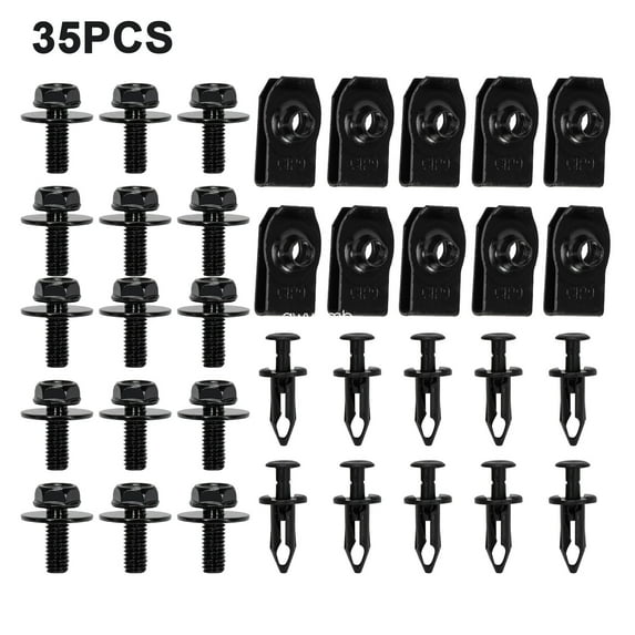 35Pcs Engine Under Cover Splash Shield Guard M6 Bolts & U-nut Clips US for Honda - Walmart.com