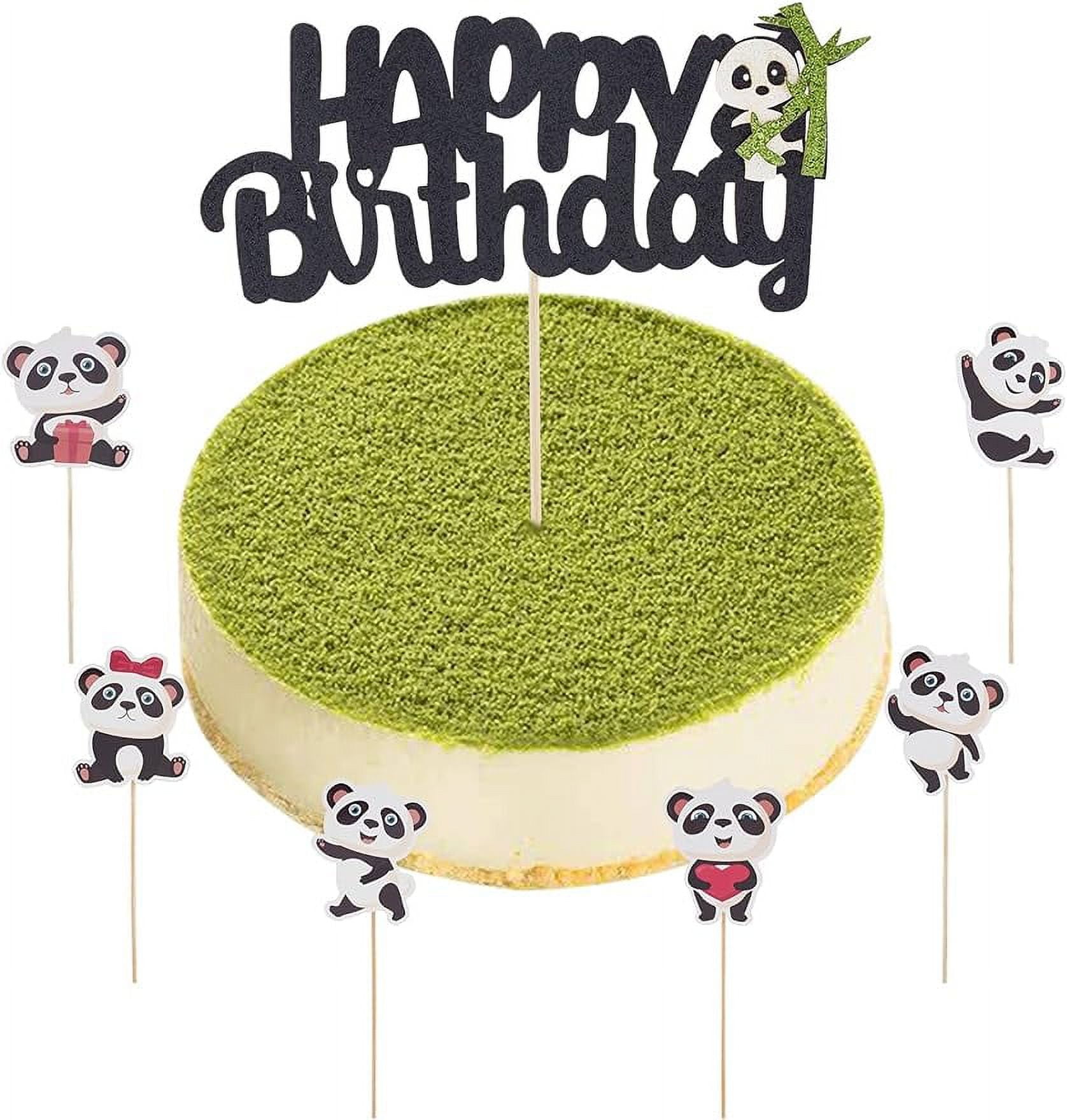 35Pcs Panda Cake Topper Happy Birthday Panda Cake Decorations Little ...