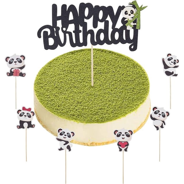 35Pcs Panda Cake Topper Happy Birthday Panda Cake Decorations Little ...