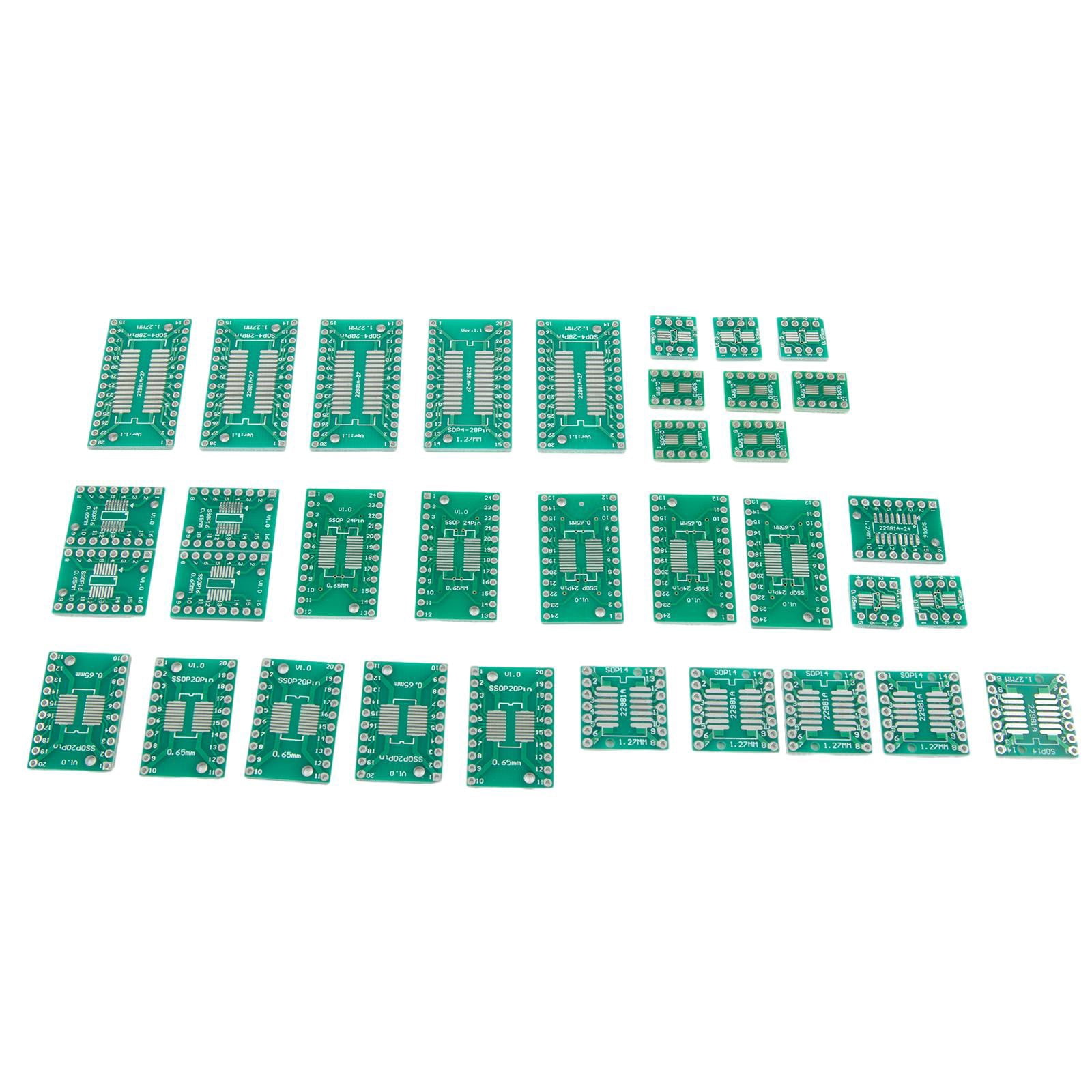 35Pcs Pcb Board Kit For Smd Turn To Dip For Sop Msop Ssop Tssop Sot23 8 ...