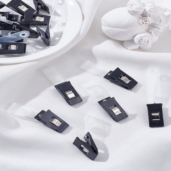 35Pcs Plastic Clips Flag Accessories Black 55x13.8x15mm Hole: 10mm for ...