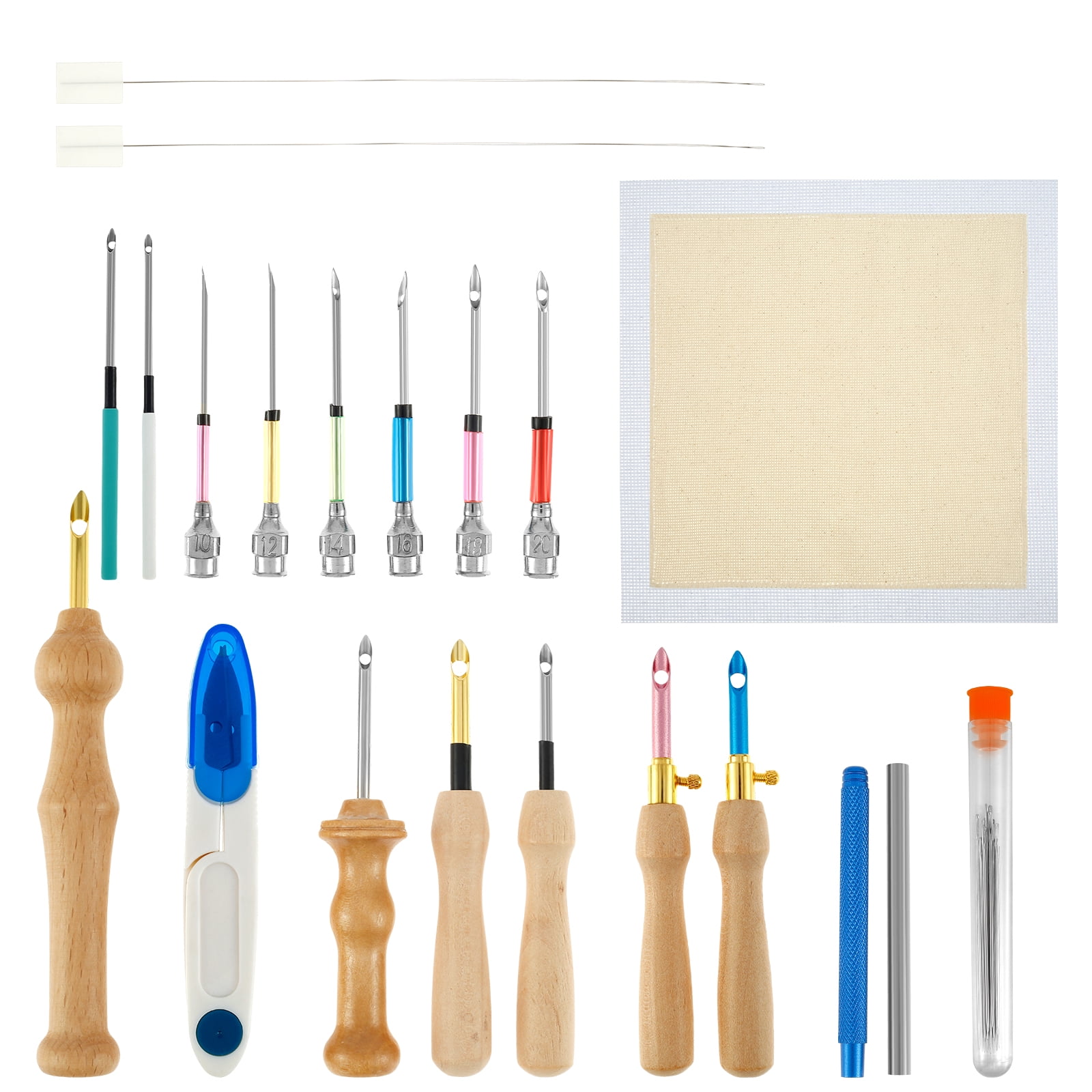 35Pcs Punch Needle Kit Punch Needle Embroidery Kits with Wooden Handle ...