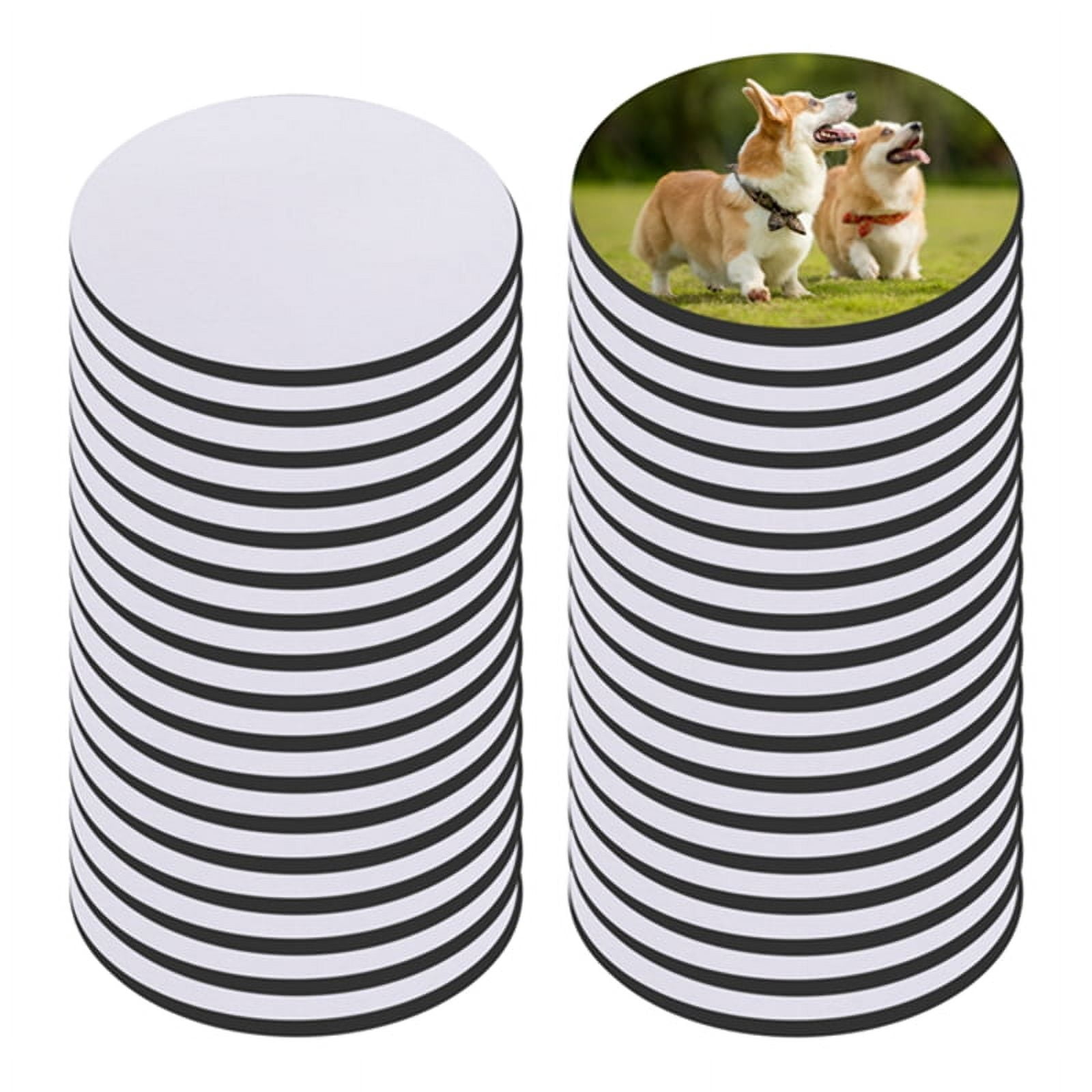 35Pcs Round Sublimation Blank Coasters Cup Mat Heat Transfer Coaster ...