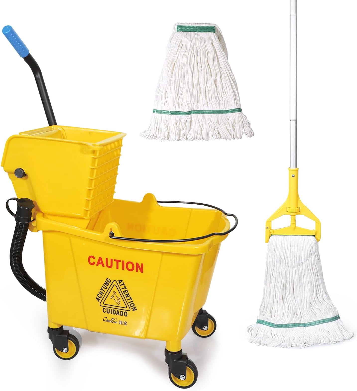 35Qt Commercial Mop Bucket with Side Wringer,Including 1* Commercial ...