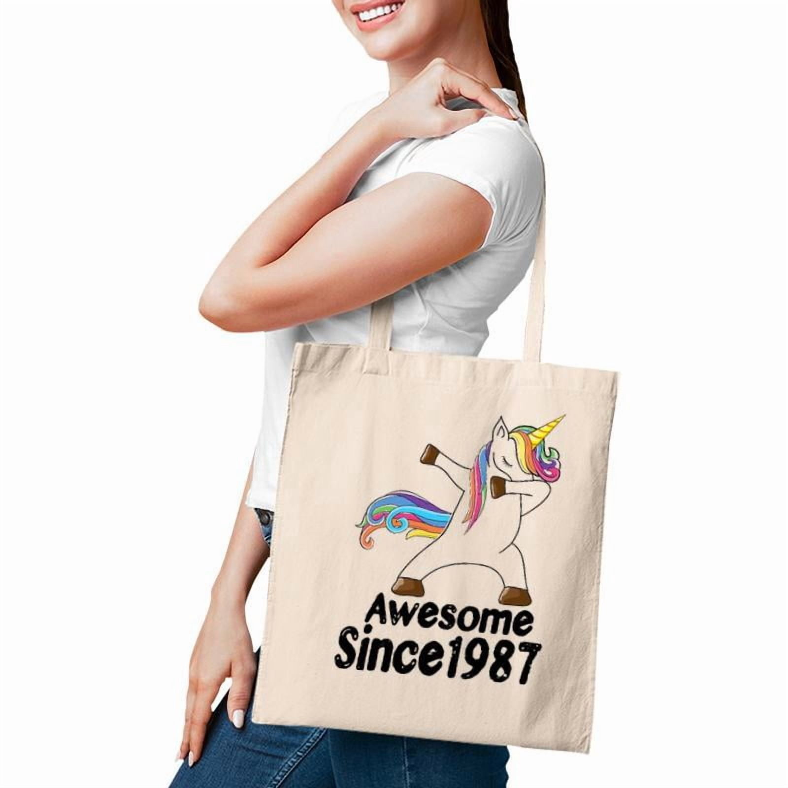 35Th Birthday Unicorn Dabbing Awesome Since 1987 35 Years Old Tote Bag ...