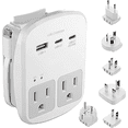 35W Universal Travel Adapter Kit – 2 USA sockets, USB-A, USBC, 1x PD ...