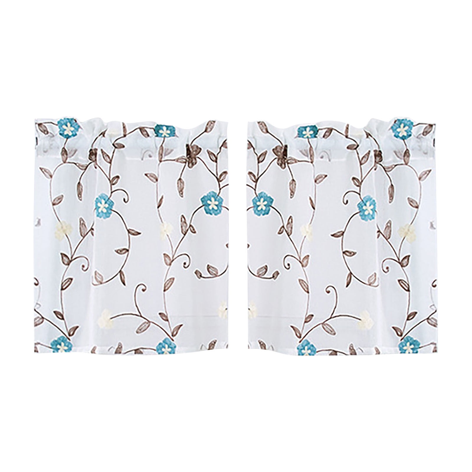 35X29IN Floral Curtains Kitchen Coffee Curtains Bedroom Rod Curtains ...