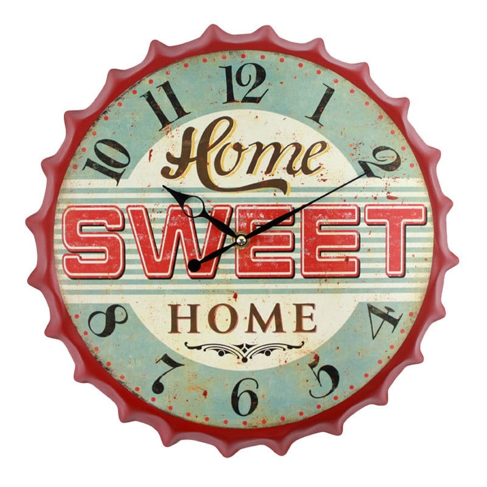 35cm Bottle Cap 3D Wall Clock Retro Beer Wine Modern Design Iron Metal ...