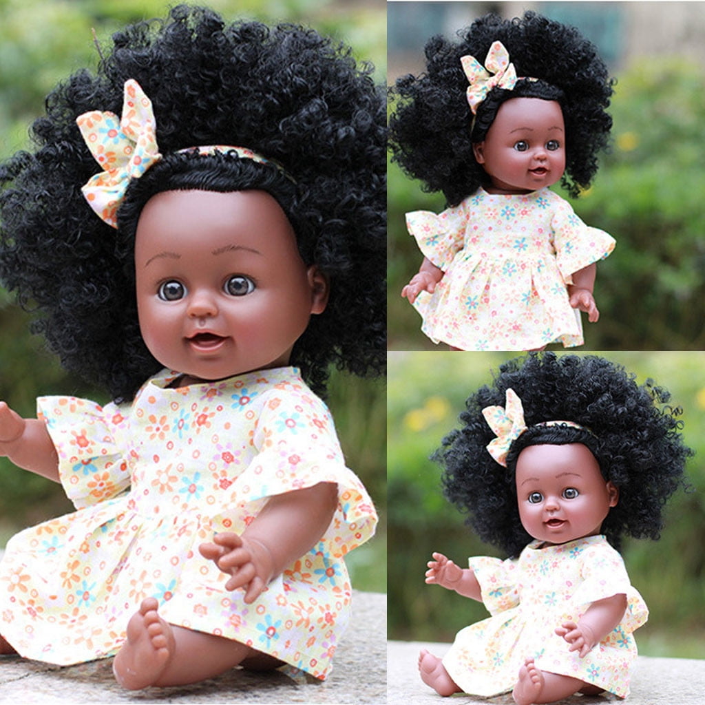 35cm Fashionable Black Girl Doll with Exploding Hair & Movable Joints ...