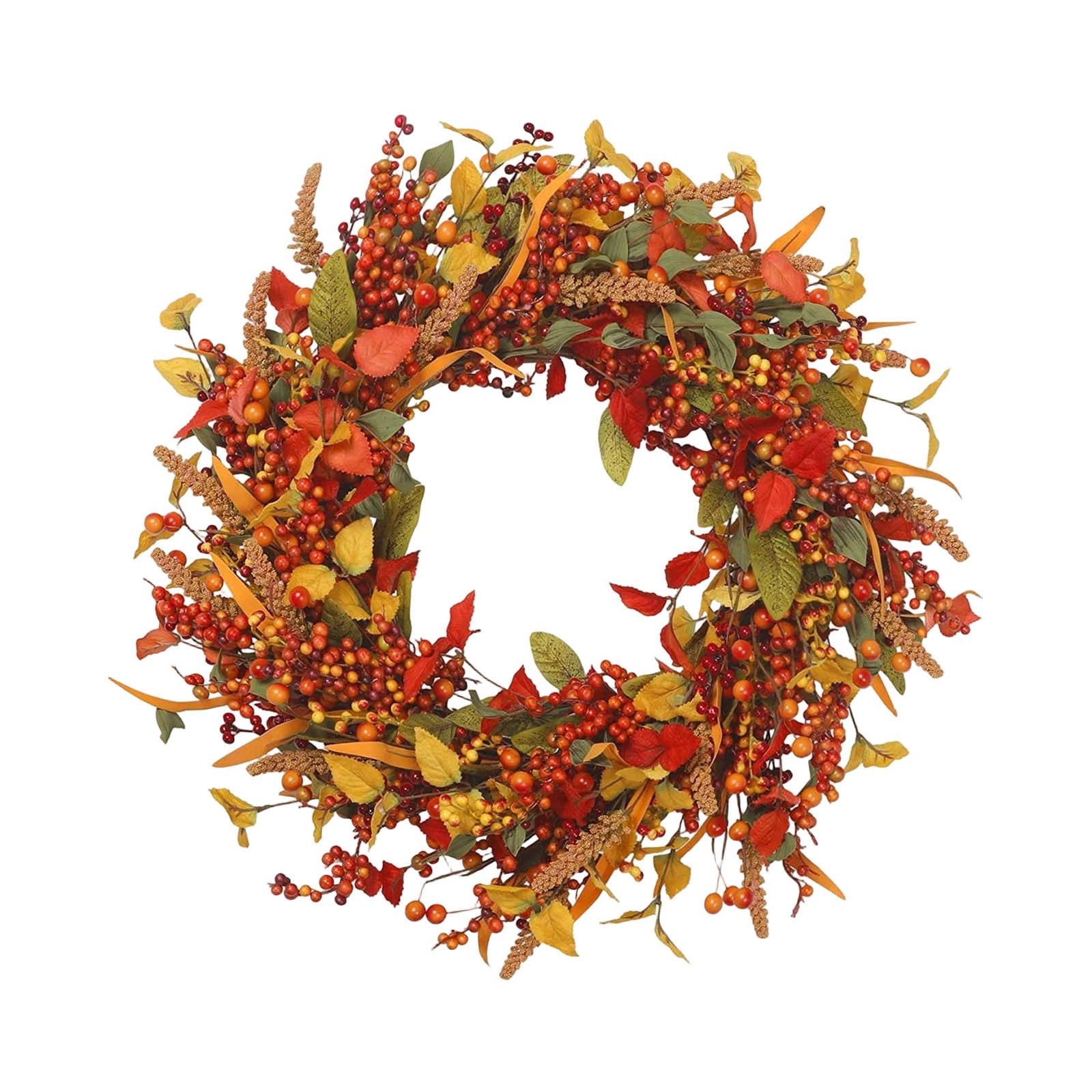 35cm Orange Red Berry Decorative Wreath for Home Wedding Party Door ...