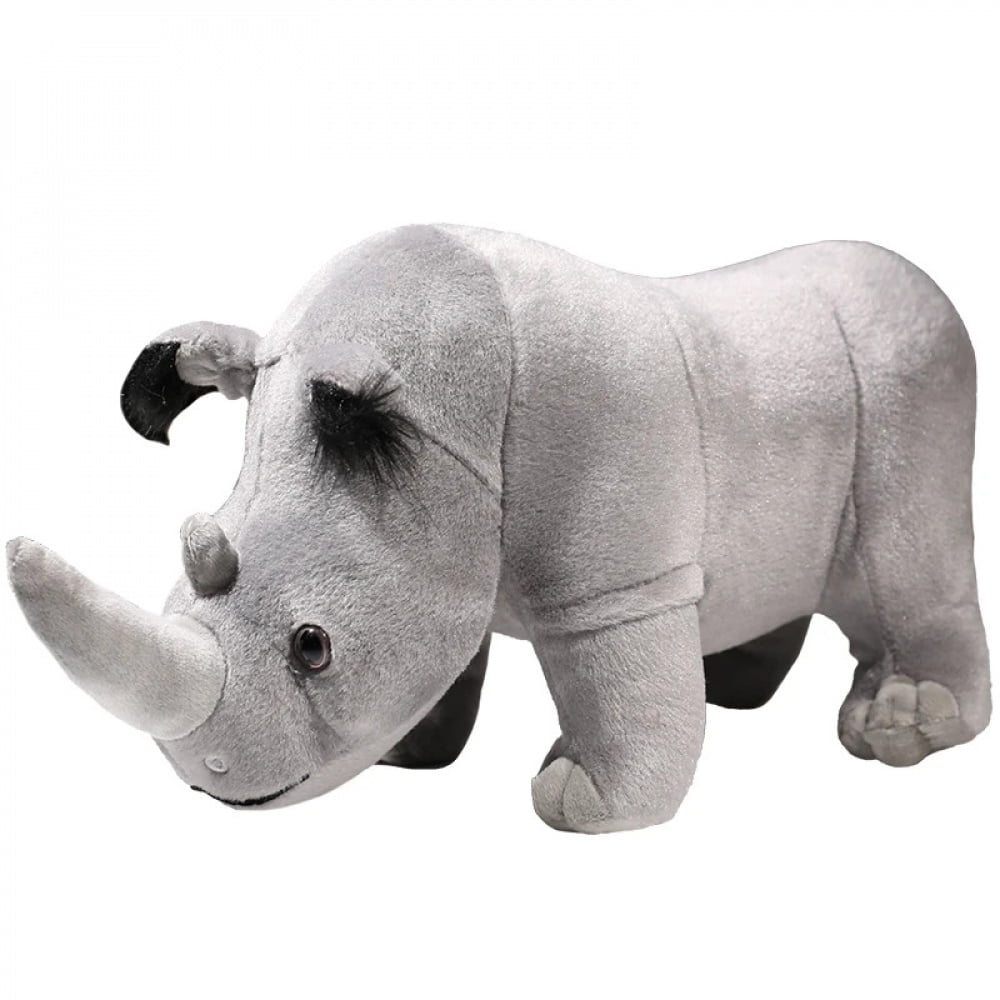 35cm Real Life Rhinoceros Plush Toy Stuffed Lifelike African Rhinos ...