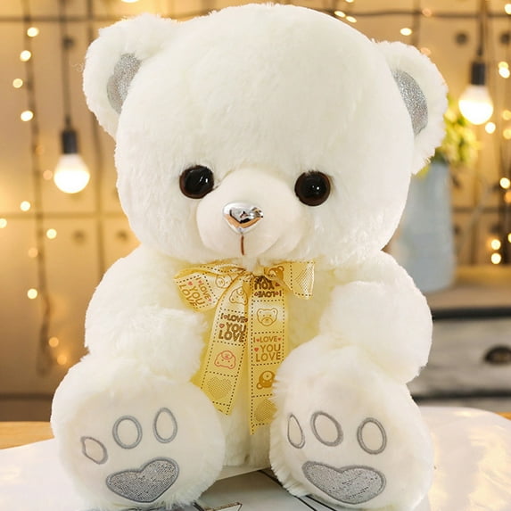 35cm Sitting Teddy Bear Plush – Soft Lint Pillow Doll with Bow Tie for ...