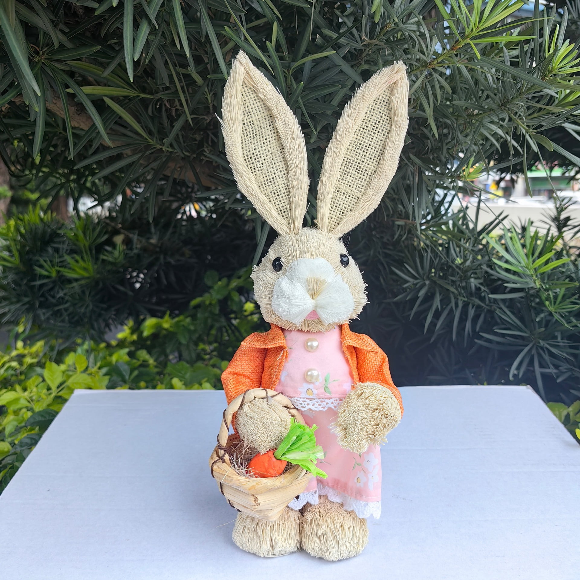 【35cm Straw Rabbit】Handmade Craft Home Decoration Rustic Style Vintage ...