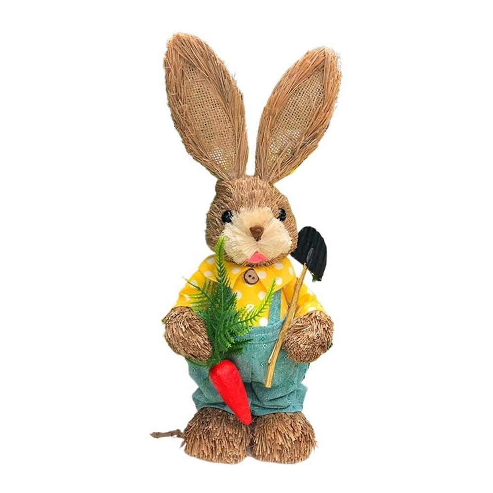 35cm Weaving Rabbits Ornament Garden Greenhouse Table Cabinet ...